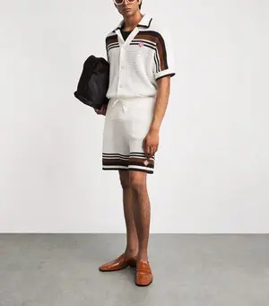Casablanca Crochet Stripe Shorts