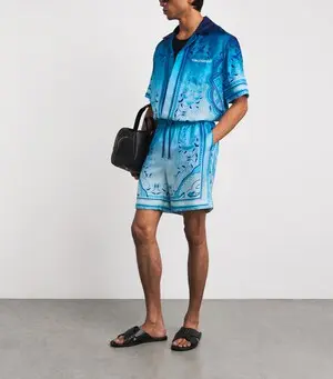 Casablanca Silk Egyptian Rug Print Shorts