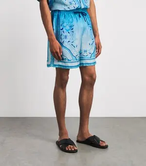 Casablanca Silk Egyptian Rug Print Shorts