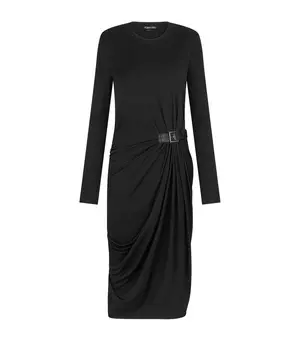 TOM FORD Jersey Belted Midi Dress - Black
