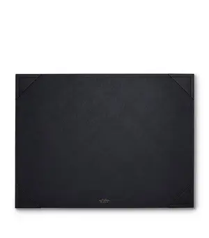 Smythson Leather Desk Mat - Black
