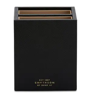 Smythson Panama Leather Pen Pot - Black