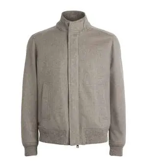 Paul & Shark Cashmere Felt Bomber Jacket - Grey