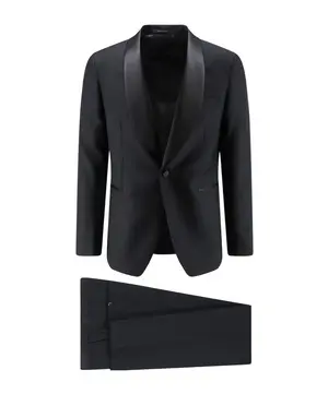 Tagliatore Satin Lapel Single-breasted Suit - No