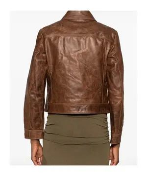 NILI LOTAN Long-sleeve Leather Jacket