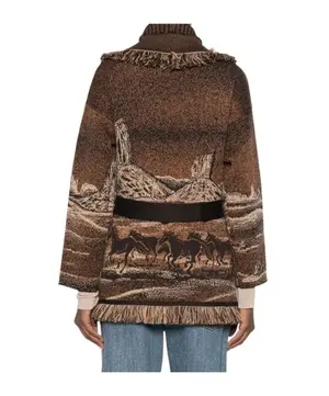 Alanui Icon Jacquard Fringed Cardigan