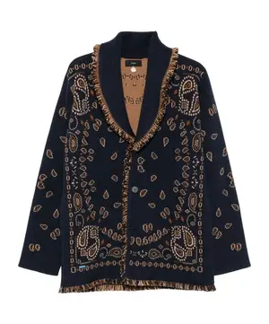 Alanui Paisley-jacquard Cardigan - Blue