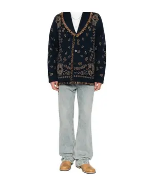 Alanui Paisley Jacquard Cardigan With Fringe