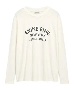 ANINE BING Long-sleeved Crewneck T-shirt - White