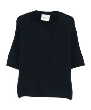Closed Short-sleeve Crew-neck Sweater - Black