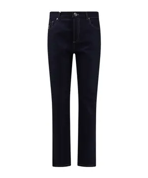 Brunello Cucinelli Contrast-stitch Logo-embroidered Trousers - Black