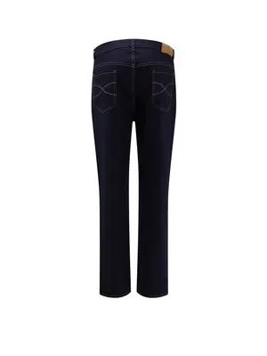 Brunello Cucinelli Contrast-stitch Logo-embroidered Trousers - Black