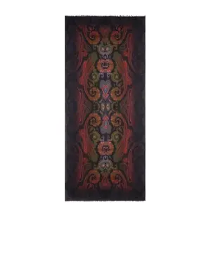 Etro Paisley Fringed Scarf - Navy