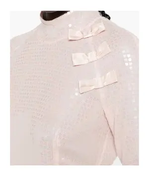 Alessandra Rich Sequin-embellished Midi Dress With Bow Detail And Ruffles