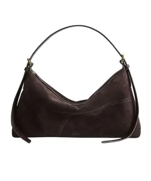 ATP ATELIER Suede Hobo Shoulder Bag - Black