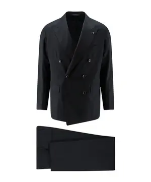 Tagliatore Long-sleeve Double-breasted Suit Jacket And Trousers Two-piece Set