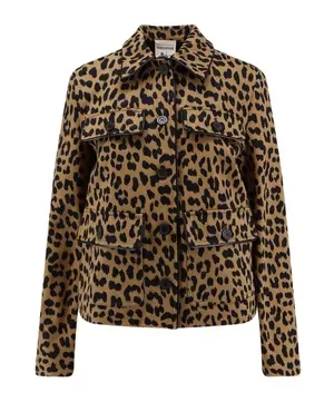 SEMICOUTURE Cotton Jacket With Animal Print - Black