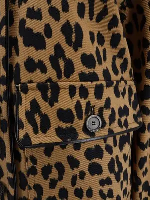 SEMICOUTURE Cotton Jacket With Animal Print And Leather Trim