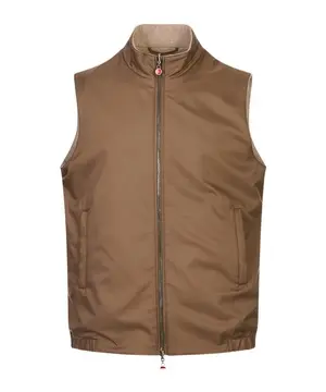 Kiton Reversible High-neck Vest - Brown