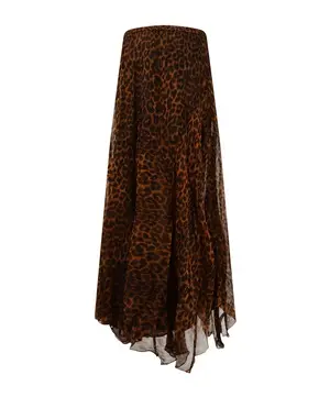 MES DEMOISELLES Animal Print Flared Skirt - Leopard