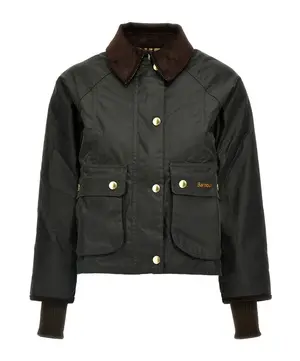 Barbour Cropped Beadnell Waxed Jacket - Black