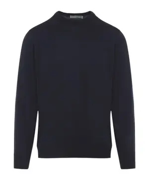 Canali Round-neck Long-sleeve Sweater - Navy