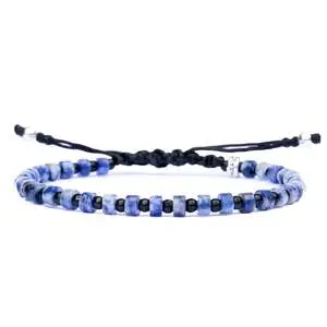 HARBOUR UK Orion Silver Sodalite Rope Bracelet - Blue