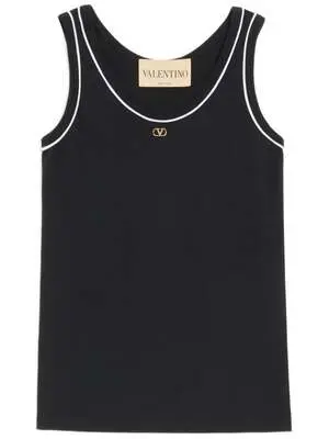 Valentino Garavani Cotton Jersey Top With Contrast Trim