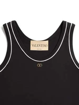 Valentino Garavani Cotton Jersey Top With Contrast Trim