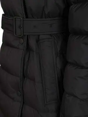 Burberry Belted Quilted Long Coat - Black