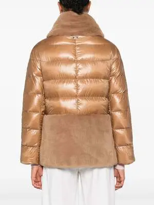 Herno Ultralight Nylon And Lady Alternative Fur Cape