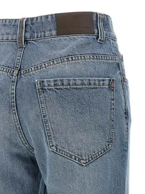 Brunello Cucinelli Retro' Jeans In Medium Wash Authentic Denim