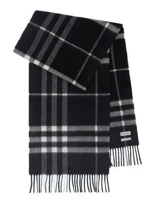 Burberry Check Cashmere Scarf - Black