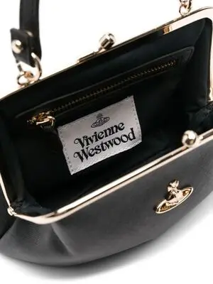 VIVIENNE WESTWOOD Granny Frame Purse With Orb Bas Relief - Black