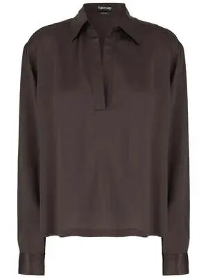 TOM FORD TOM FORD Peach-Feel Silk Satin Polo