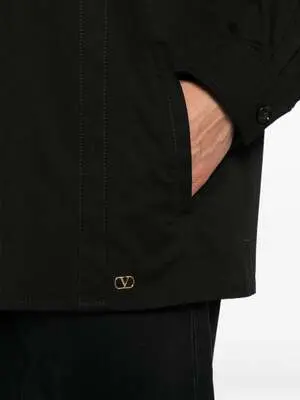 Valentino Garavani Cotton Gabardine Shirt Jacket With Vlogo