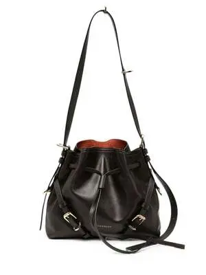 Givenchy Small Voyou Bucket Bag In Shiny Leather - Brown