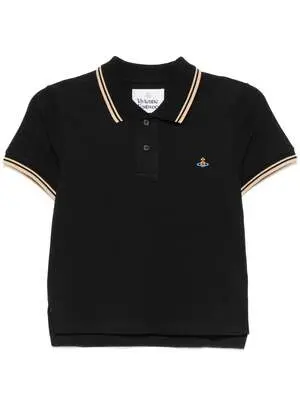 VIVIENNE WESTWOOD Mini Classic Polo Shirt With Orb Embroidery - Black
