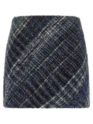 Missoni Checked Wool Blend Mini Skirt - Blue
