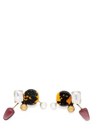 Dries Van Noten Hand-painted Clustered Statement Earrings - Multicolor