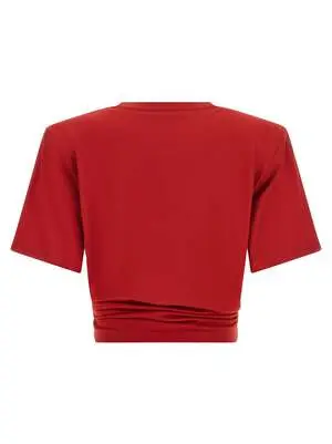 Magda Butrym 02' T-shirt With Rose Appliqu - Red