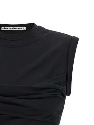 Alexander Wang Twisted Bust Layered Tank Top - Black