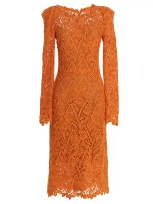 ERMANO SCERVINO Ermanno Scervino Macramé Lace Dress - Orange