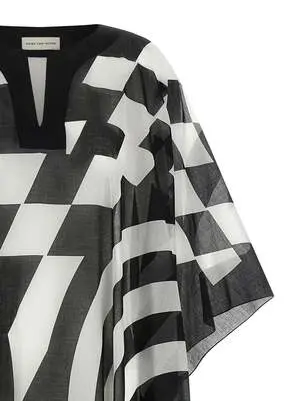 Dries Van Noten Printed Cotton Voile Caftan - Multicolor
