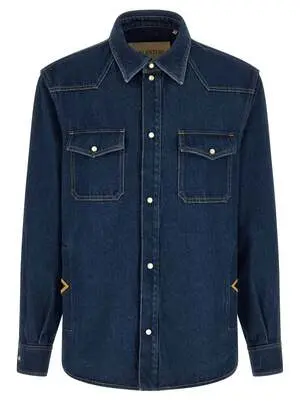 Valentino Garavani Vgold Denim Shirt - Blue
