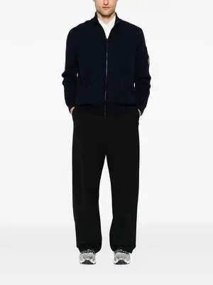 C.P. COMPANY Zip-up Knit Cardigan With Logo Detail