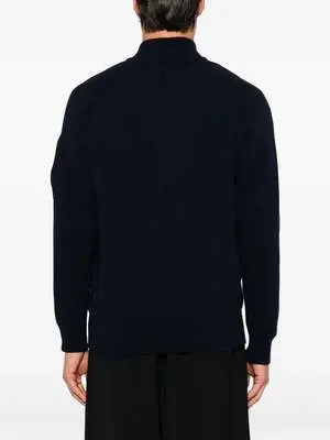 C.P. COMPANY Zip-up Knit Cardigan With Logo Detail