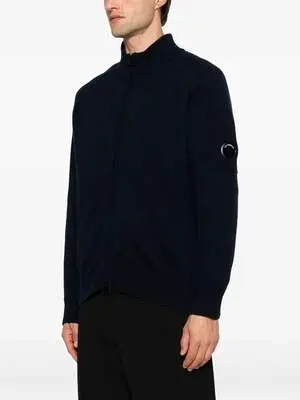 C.P. COMPANY Zip-up Knit Cardigan With Logo Detail