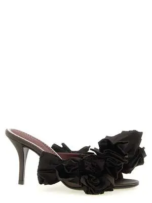 Magda Butrym Mule Flowers Taffeta - Brown