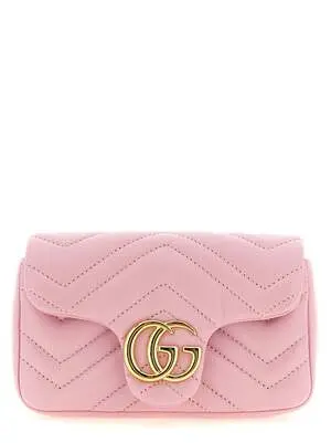 Gucci Gg Marmont' Chevron Crossbody Bag - Pink